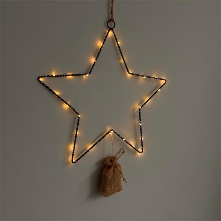 Black Wire LED Star 25cm | Modern Home Interiors