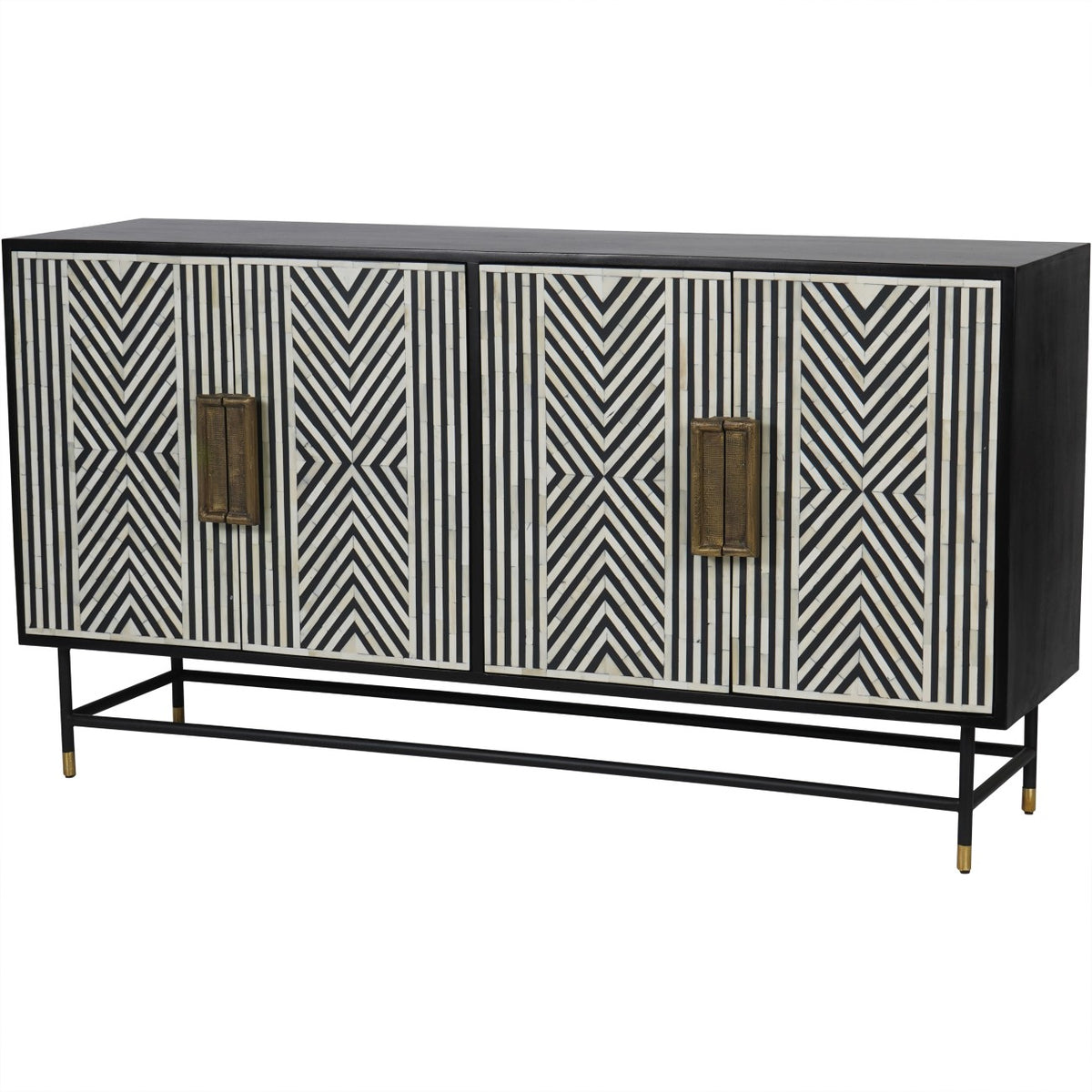 Delaney Bone Inlay Four Door Buffet Cabinet | Modern Home Interiors