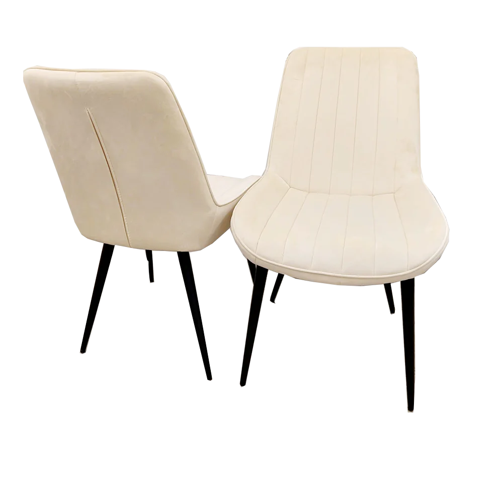 Dido Velvet Dining Chair - Cream | Modern Home Interiors