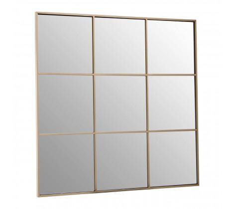 Grid Wall Mirror With Gold Finish Frame | Modern Home Interiors