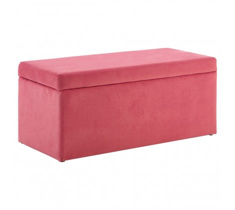 Kids Ottoman Velvet Pink Storage Box | Modern Home Interiors