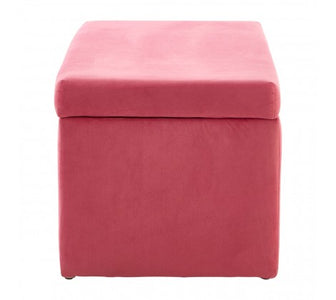 Kids Ottoman Velvet Pink Storage Box | Modern Home Interiors