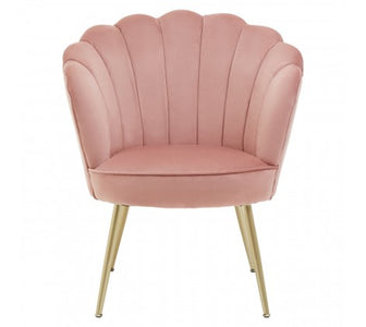 Pink Velvet Scalloped Shell Chair | Modern Home Interiors