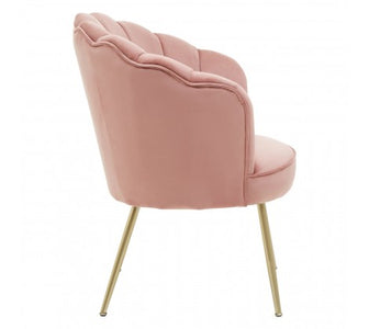 Pink Velvet Scalloped Shell Chair | Modern Home Interiors