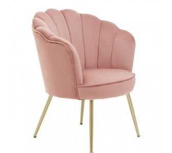 Pink Velvet Scalloped Shell Chair | Modern Home Interiors
