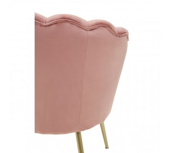 Pink Velvet Scalloped Shell Chair | Modern Home Interiors