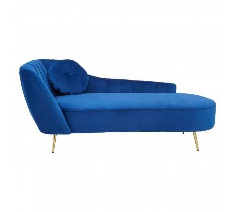 Midnight Blue Left Arm Velvet Chaise | Modern Home Interiors